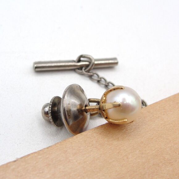 Unbranded | Accessories | Vintage Gold Tone Faux Pearl Tie Tack Pin ...